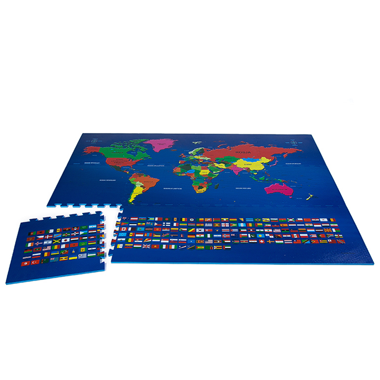 Printing world map custom floor eva foam puzzle mat for activity area